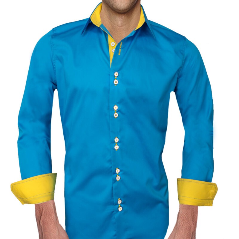 Ukraine Flag Shirts - Ukraine Blue and Yellow Dress Shirts