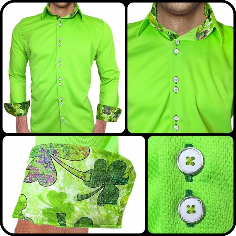 Neon Green Shamrock Shirts - Anton Alexander Dress Shirts